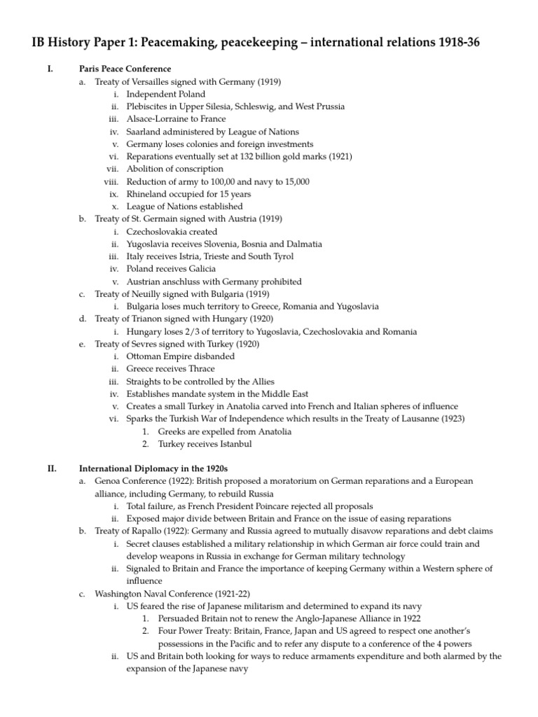 IB History Paper 1 Review-2 | PDF | Nazi Germany | League Of Nations