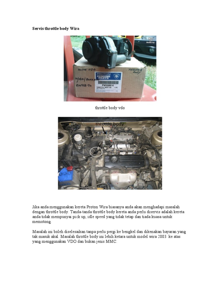 Servis Throttle Body Wira | PDF