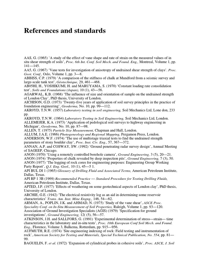 Soil Testing References and Standards | PDF | Geotechnical Engineering ...