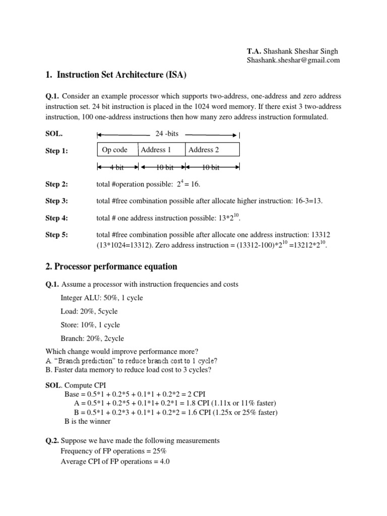 Tute Sample | PDF | Instruction Set | Central Processing Unit