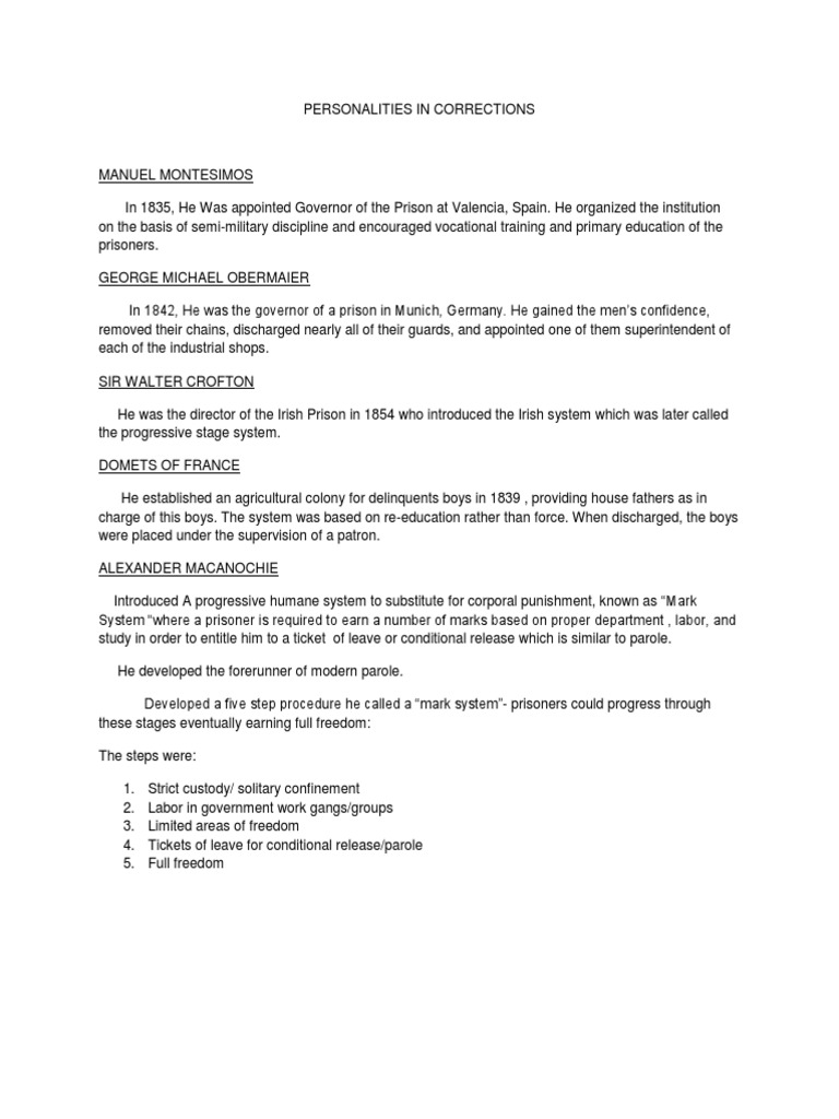 Personalities in Corrections | PDF | Prison | Public Sphere