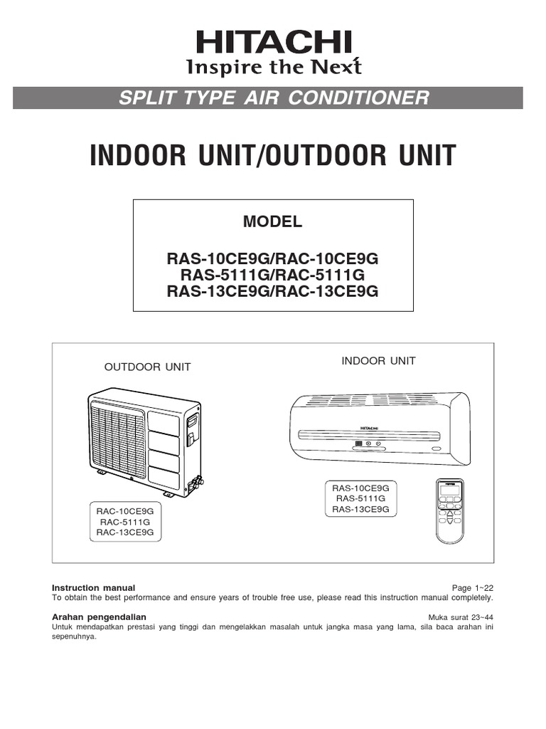 Manual Hitachi | PDF | Air Conditioning | Mechanical Fan