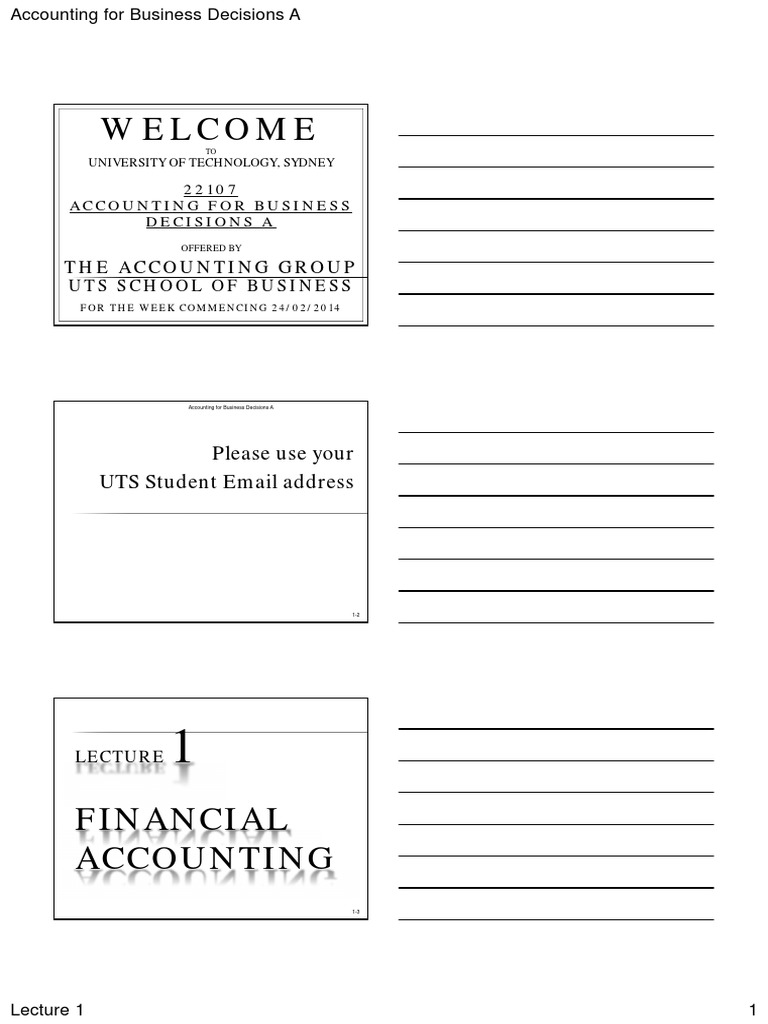 Welcome: Please Use Your UTS Student Email Address | PDF | Balance ...