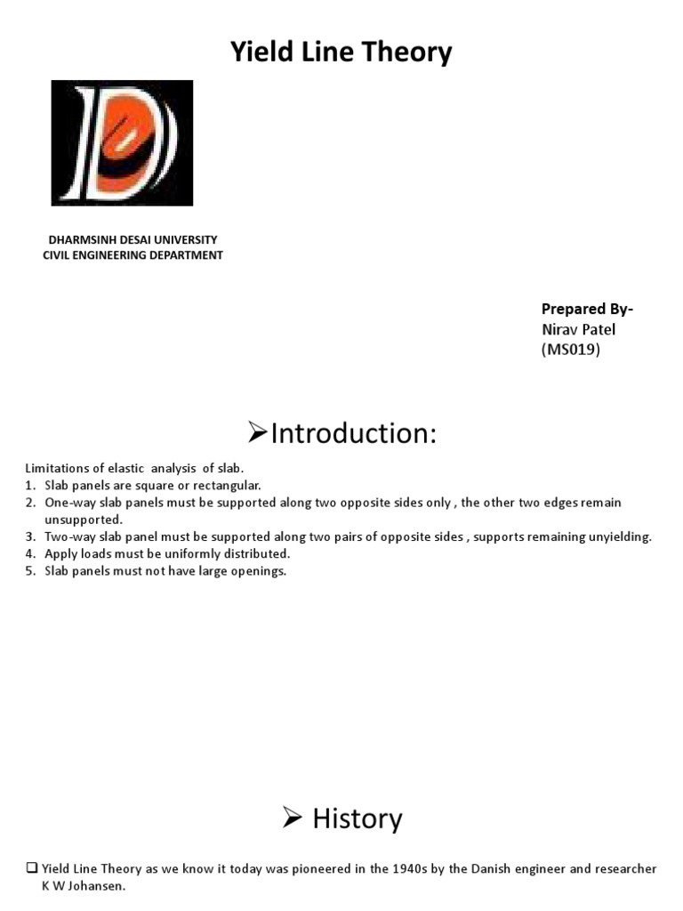 Yield Line Theory: Prepared by | PDF | Yield (Engineering) | Line ...