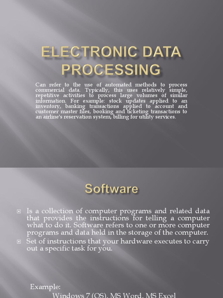 Electronic Data Processing | PDF | Computer Hardware | Computer Program