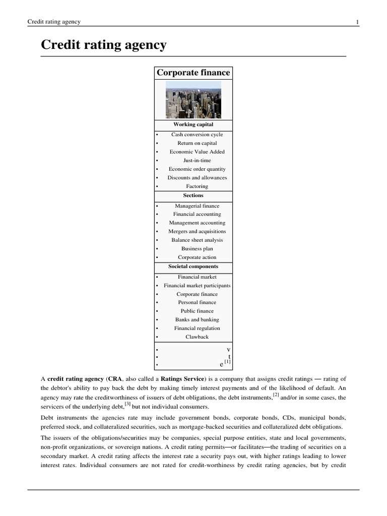 An Overview of the History and Functions of Credit Rating Agencies ...