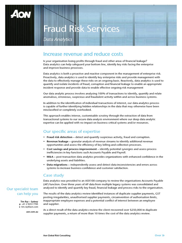 Data Analytics Factsheet | PDF | Analytics | Risk Management