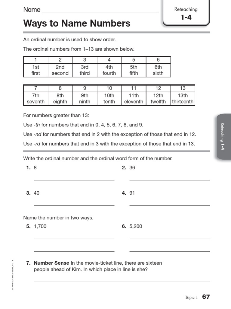 Reteaching 1-4-1 | PDF