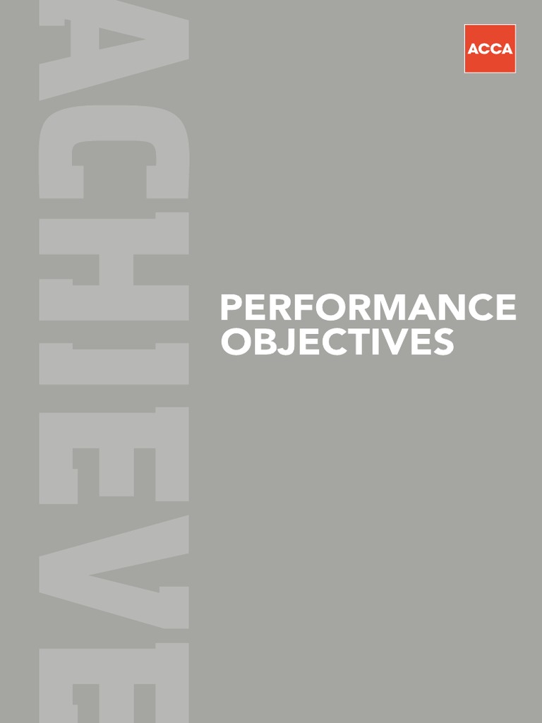 ACCA Per Objectives Handbook 2014 | PDF