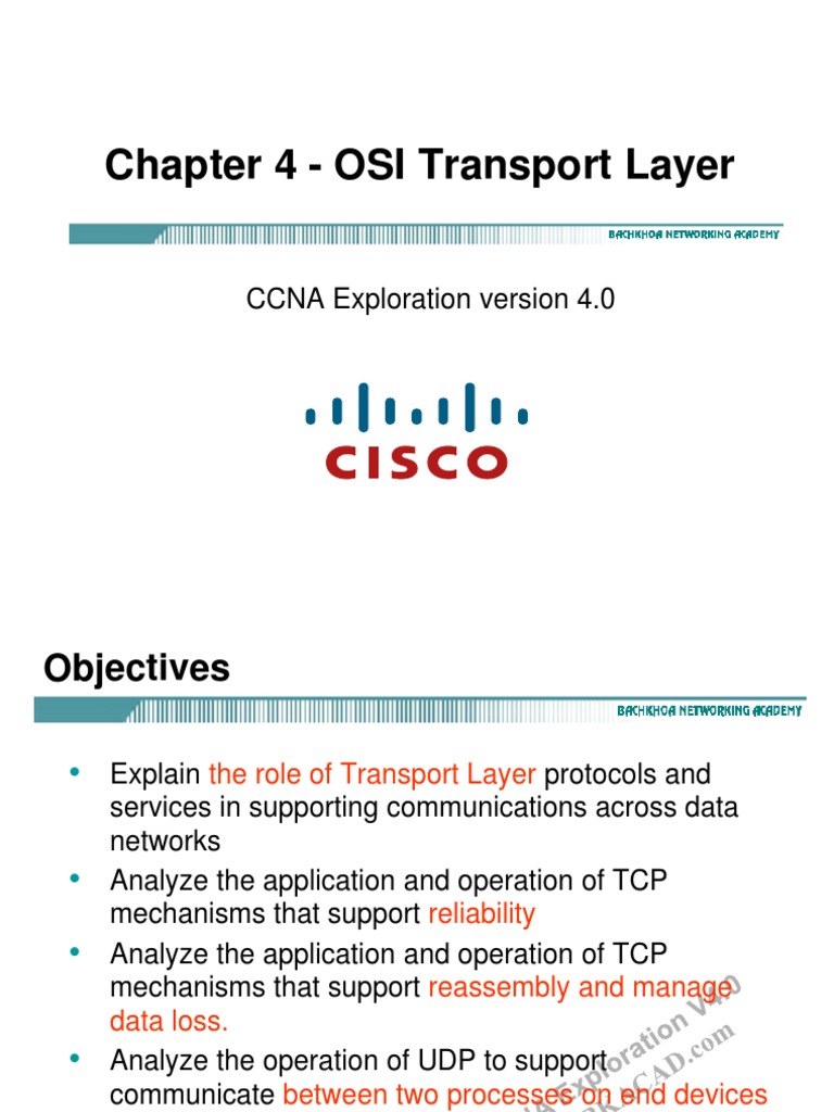 CCNA Exp1 - Chapter04 - OSI Transport Layer | PDF | Transmission Control Protocol | Port ...