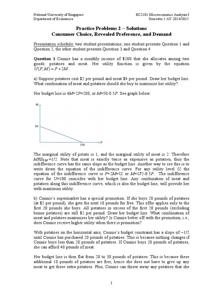 Practice Problems 2 Solution | Download Free PDF | Demand | Utility
