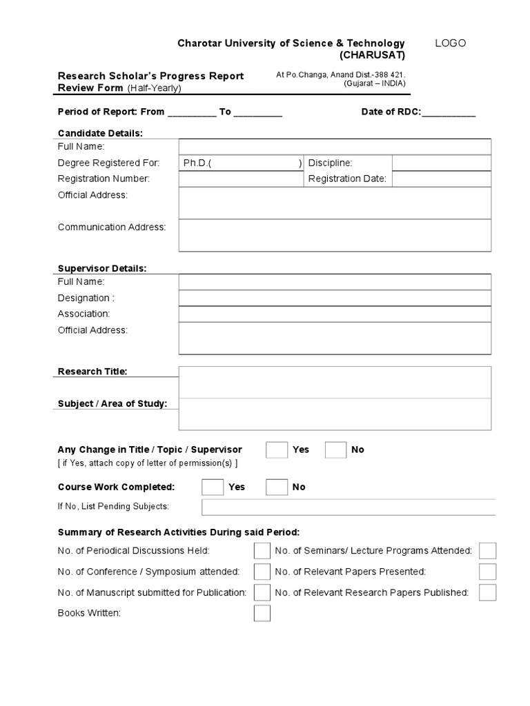 PHD Report Format | PDF | Titles | Academia