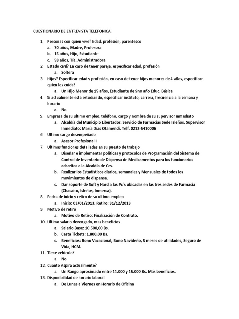 Cuestionario de Entrevista Telefonica - Programador Web | PDF | Php ...