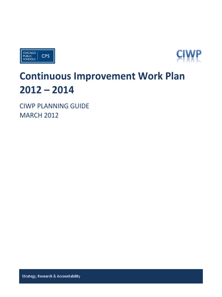 Continuous Improvement Work Plan 2012 - 2014: Ciwp Planning Guide MARCH ...
