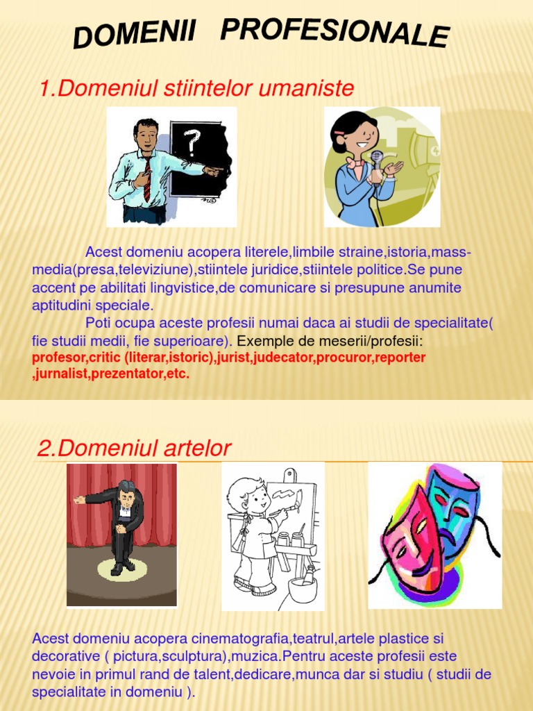 Domenii Profesionale | PDF