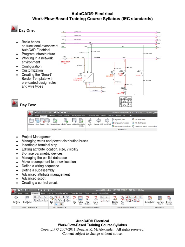 AutoCAD Electrical IEC Admin Course Syllabus Sample | PDF | Icon ...