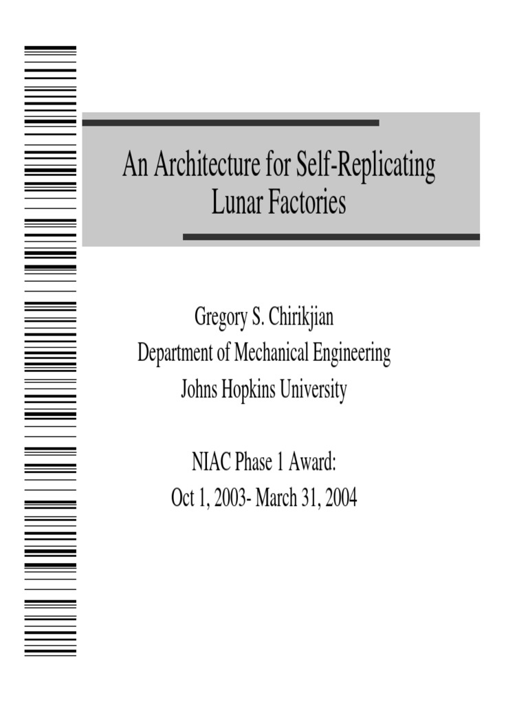 An Architecture For Self-Replicating Lunar Factories | PDF | Computing ...