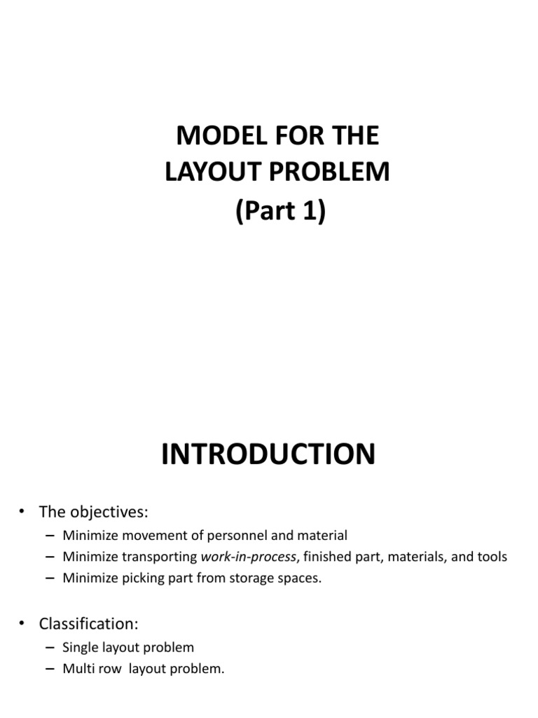 Model For The Layout Problem (Part 1) | PDF | Linear Programming ...