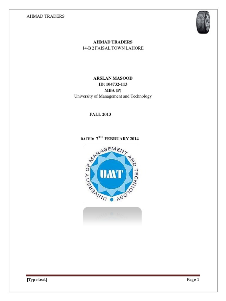 Internship Report Tyre Company | PDF | Internship | Job Hunting