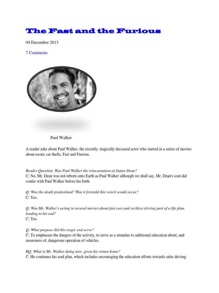 Fast and Furious | PDF | Reincarnation | Soul