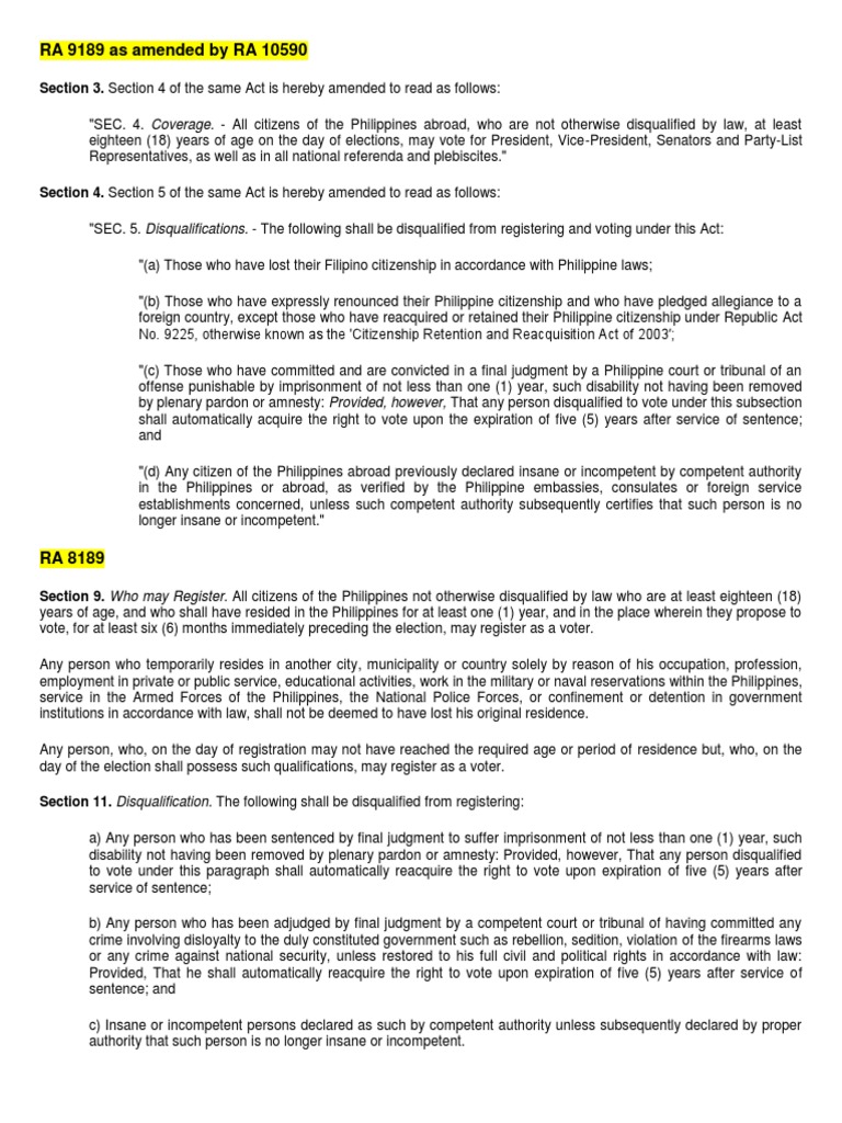 Special Law | Elections | Common Law