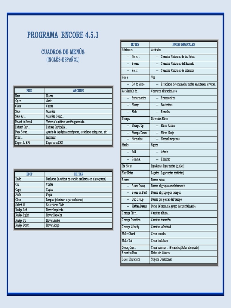 Encore 4.5.3 Ayuda (Esp) | PDF | Tempo | Teoría musical