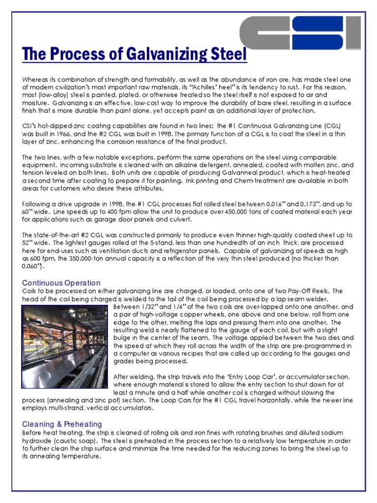 PDF Public Desc Galv | PDF | Annealing (Metallurgy) | Galvanization