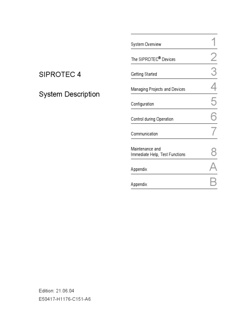 System Manual A6 Siprotec4 Digsi4 en | Download Free PDF | Input/Output | Parameter (Computer ...