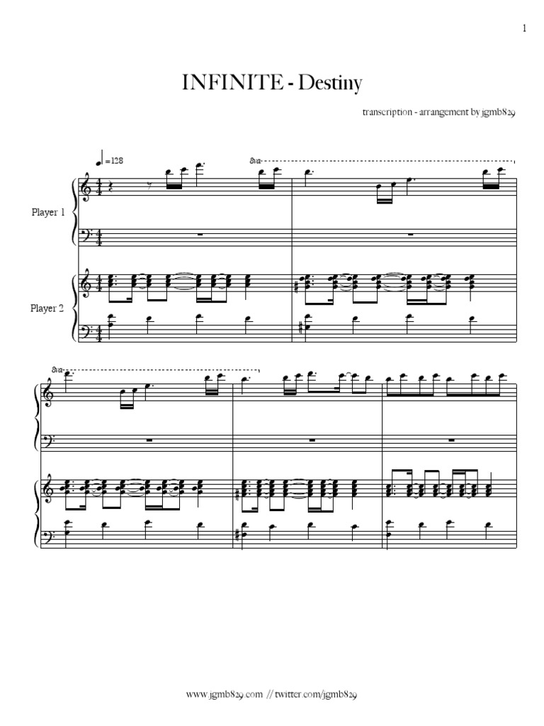 INFINITE Destiny Sheet Music Transcription | PDF | Computers