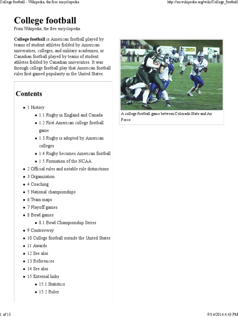 College Football | PDF | Ncaa Division I | College Football