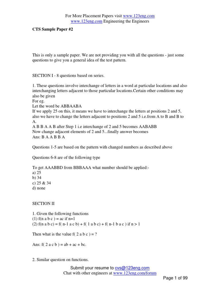 Cognizant Placement Papers | PDF | Ethernet | Osi Model