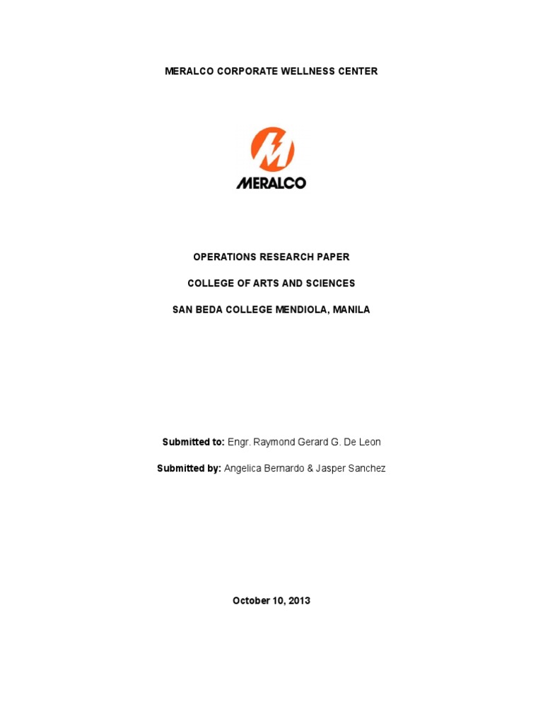 Operations Research Paper Sample | PDF | Process Management ...