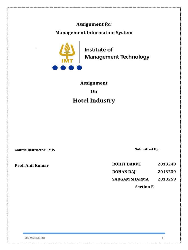 Management Information System in Hotel Industry | PDF | Point Of Sale ...