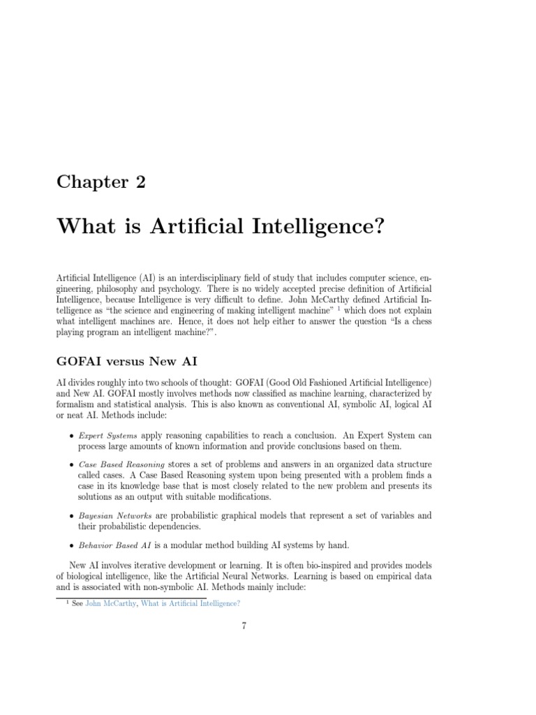 What Is Artificial Intelligence?: GOFAI Versus New AI | PDF ...