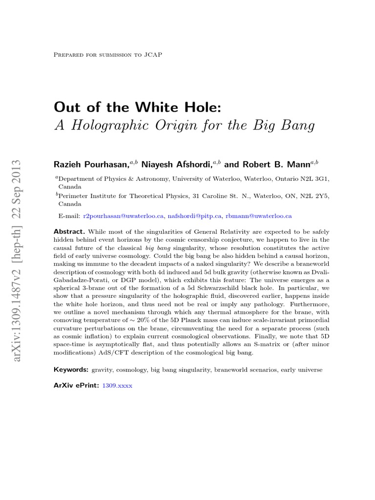 The Black Hole That Birthed The Big Bang Pdf Black Hole Big Bang