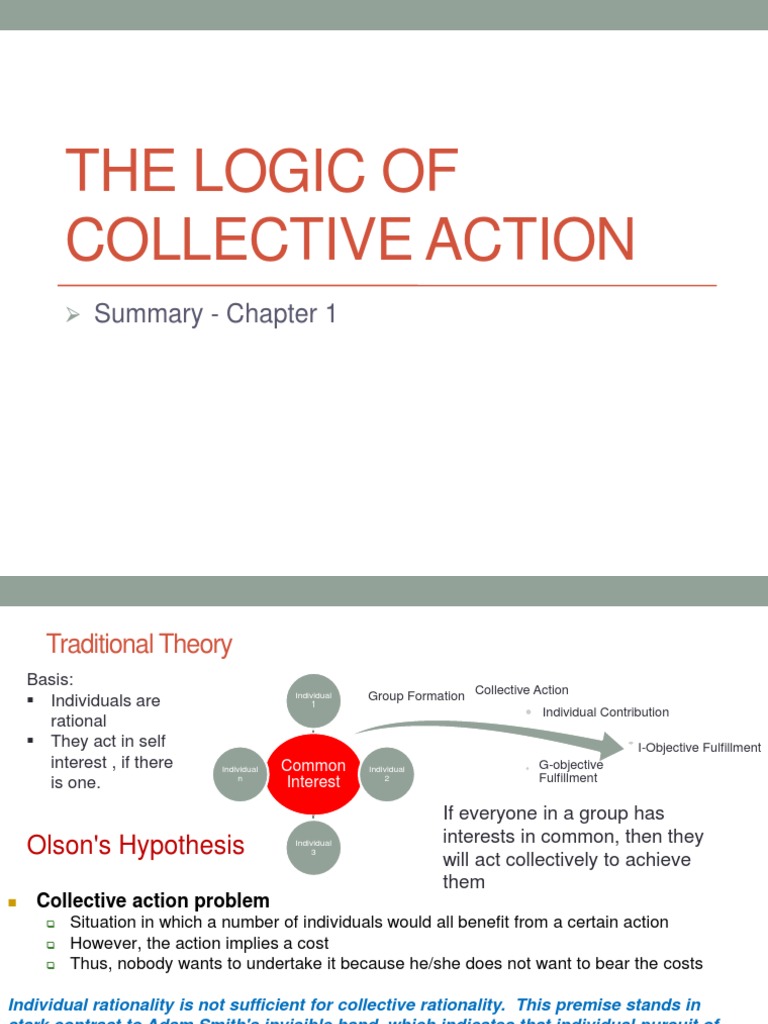 The Logic of Collective Action: Summary - Chapter 1 | PDF
