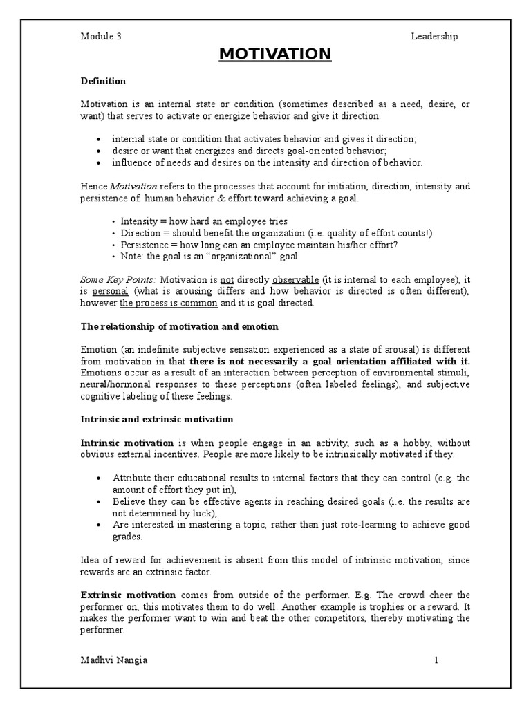 Leadership Module Continued | PDF | Motivation | Motivational