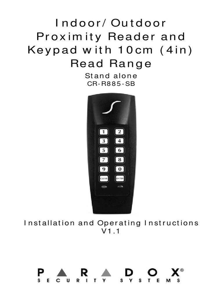 Paradox R885SB Installation Guide | Download Free PDF | Personal Identification Number ...