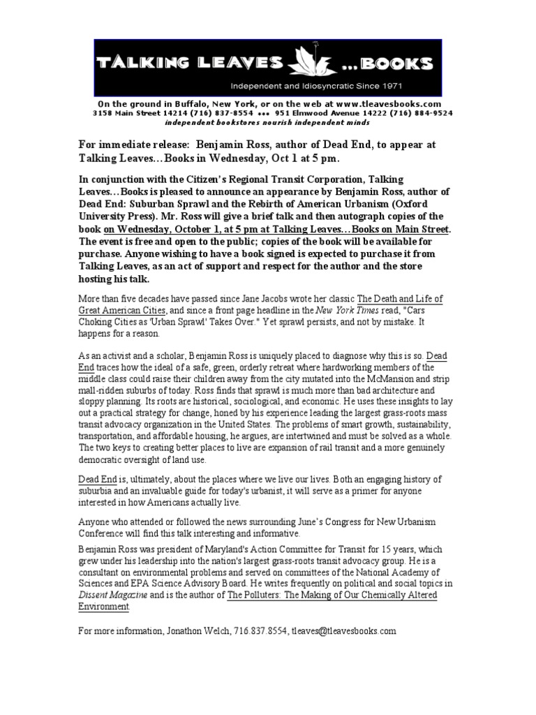Dead End: Suburban Sprawl and The Rebirth of American Urbanism | PDF ...
