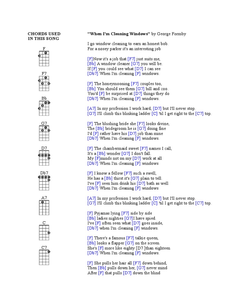 Cleaning Windows CHORDS USED | PDF