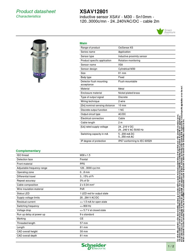 XSAV12801: Product Datasheet | PDF | Alternating Current | Direct Current