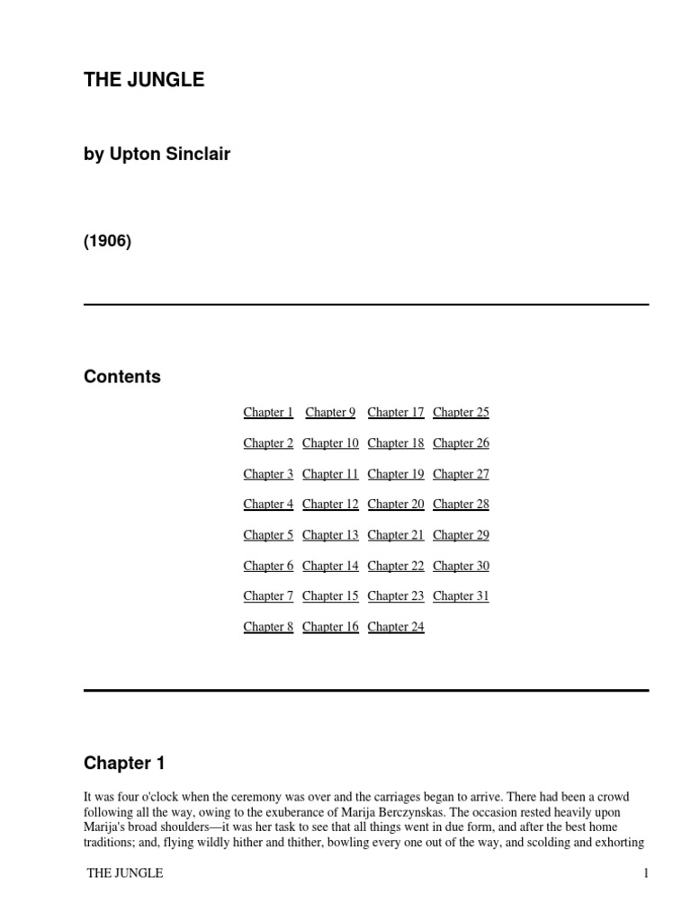 The Jungle by Sinclair, Upton, 1878-1968 | PDF | The Jungle | Clothing