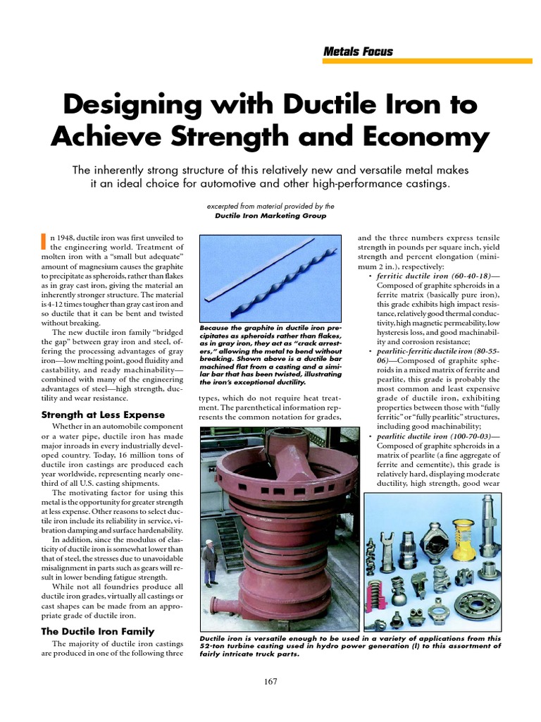Designing With Ductile Iron | PDF | Strength Of Materials | Heat Treating