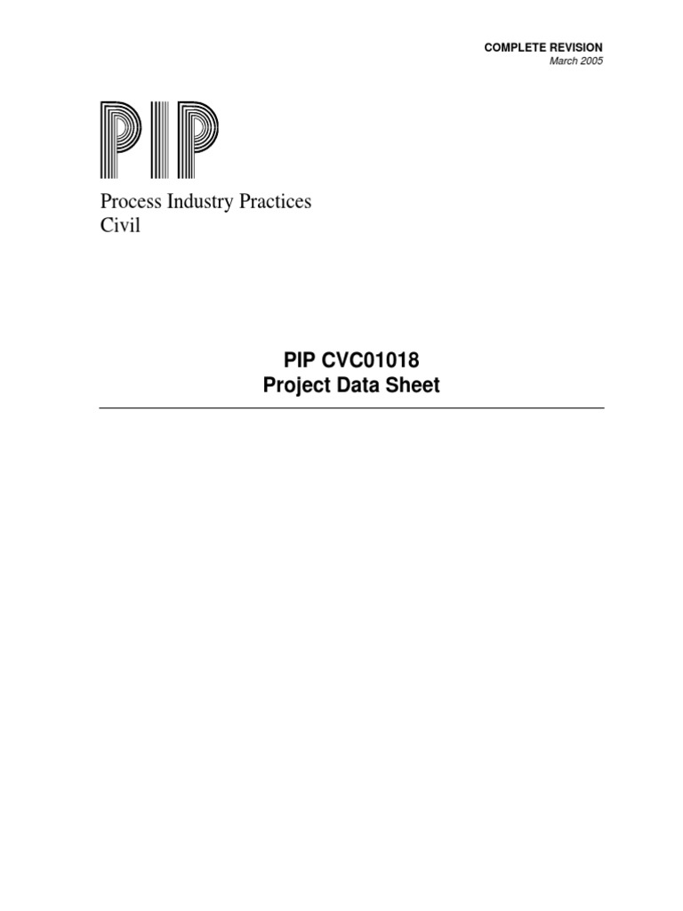 PIP CVC01018 (Project Data Sheet) | PDF | Deep Foundation ...