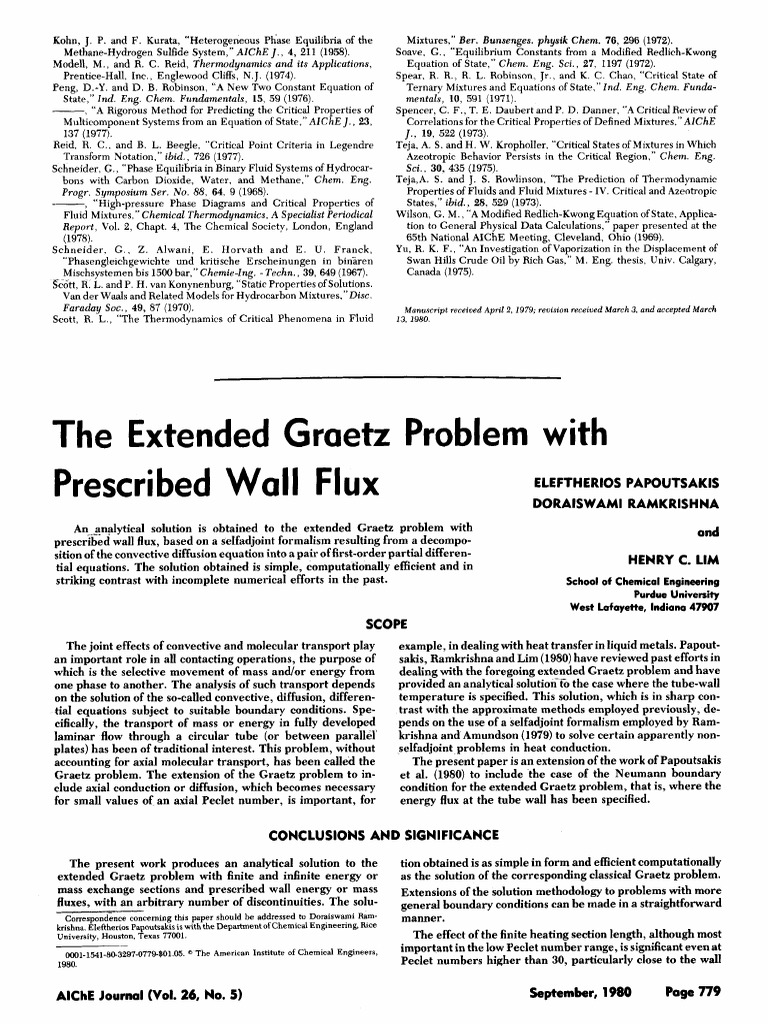 The Extended Graetz Problem With Axial Conduction | PDF | Eigenvalues ...