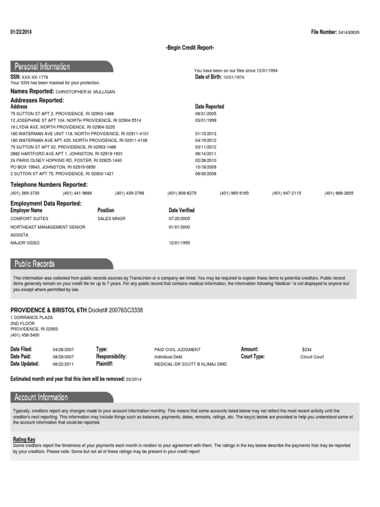 Christopher Mulligan_TransUnion Personal Credit Report_20140123 ...