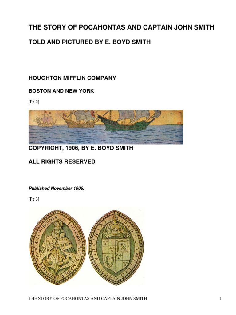 The Story of Pocahontas and Captain John Smith by Smith, E. Boyd (Elmer ...