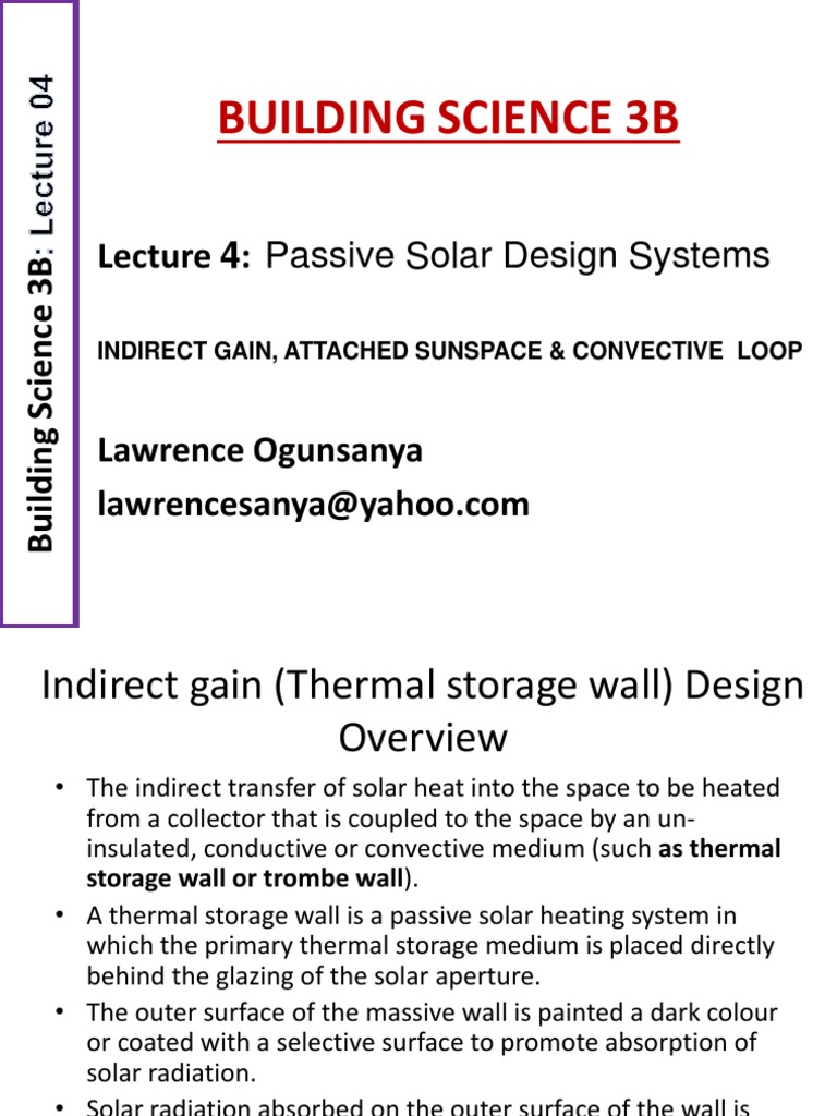 Indirect Gain Sunspace Convective Loop | PDF | Transport Phenomena ...