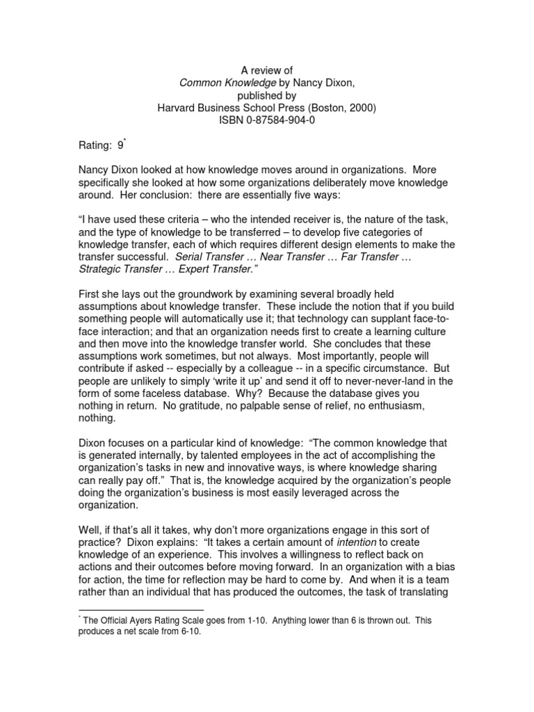 Common Knowledge Review | PDF | Knowledge | Goal