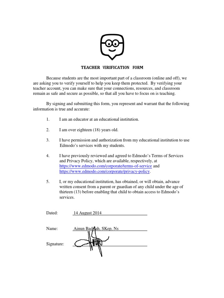 Edmodo Teacher Verification | PDF | Government Information | Government